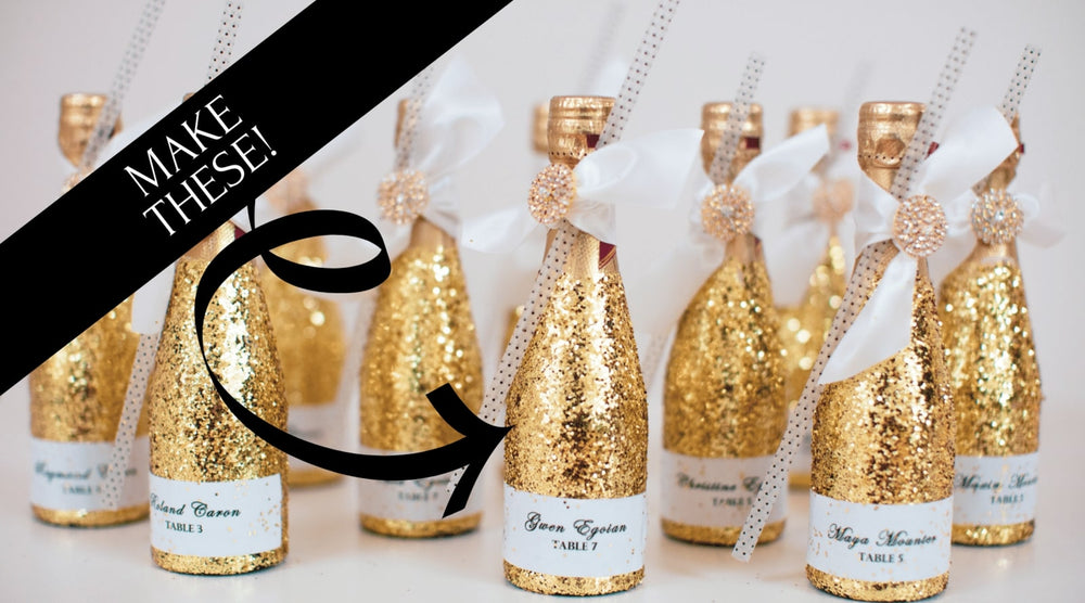Bottle Bling! Sparkly Glitter Champagne Bottle Wedding Decoration ...