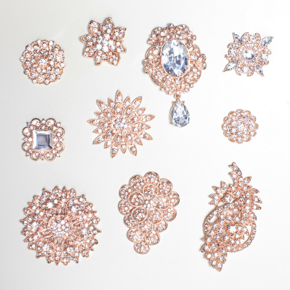 Rose Gold Rhinestone Wedding Embellishments - Totally Dazzled