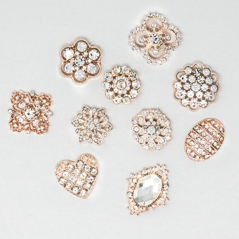 Rose Gold Rhinestone Wedding Embellishments - Totally Dazzled