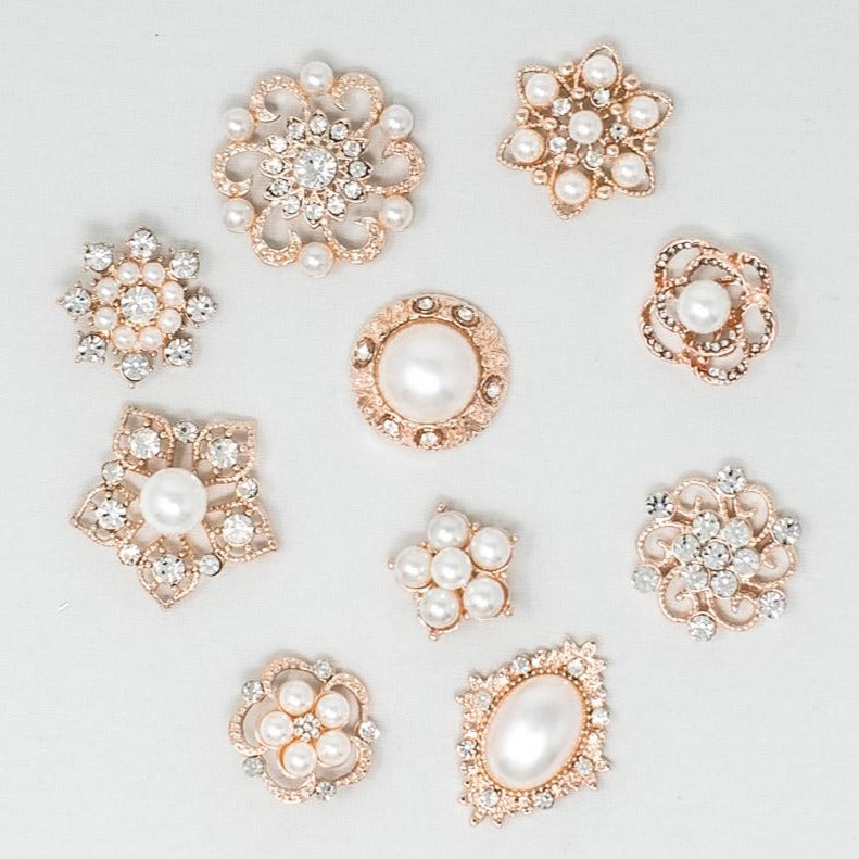 Rose Gold Rhinestone Wedding Embellishments - Totally Dazzled